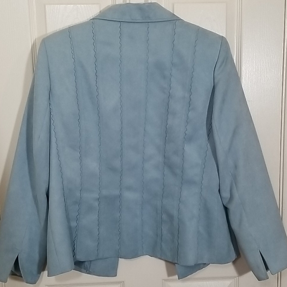 Anne Klein | Jackets & Coats | Anne Klein Womens Suede Light Blue Color ...